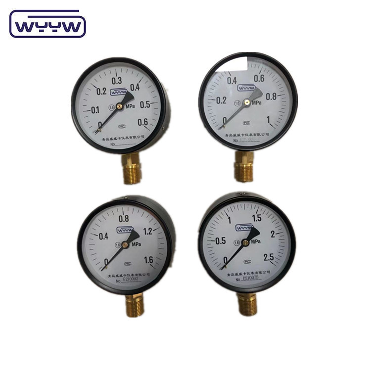 4 inch general CL1.6 water air manometer 1/2"bsp 10bar 16bar bourdon ...